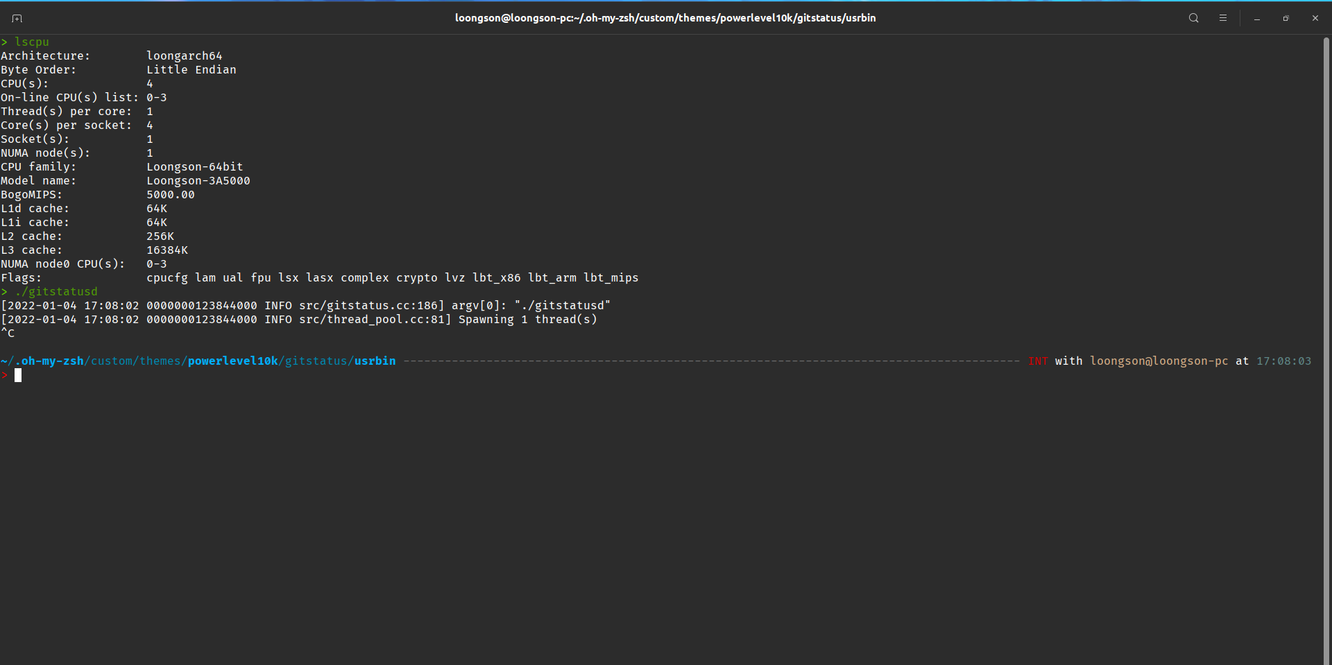 Loongarch support by specialpointcentral · Pull Request #290 · romkatv/gitstatus · GitHub