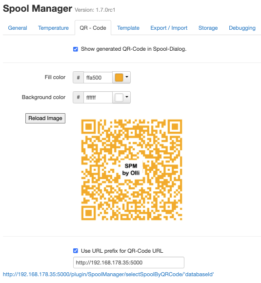 Define IP/URL to use for QR codes · Issue #207 · OllisGit/OctoPrint-SpoolManager · GitHub
