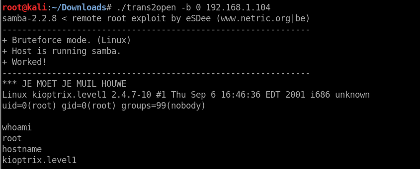GitHub - ZyadMostafa/Kioptix-Level-1