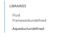 Docs: "Libraries" has bug in section names/slugs - "aqueductundefined", "Fluid ...