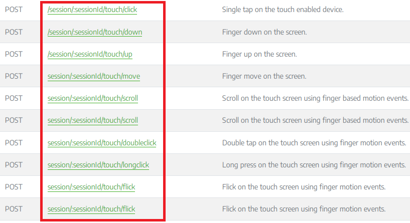 🐛 Bug Touchflick Api Is Giving Cannot Call Non W3c Standard Command While In W3c Mode In 9817