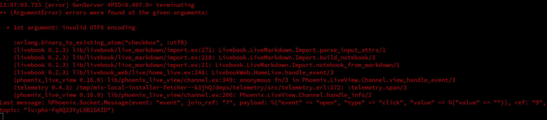 Invalid Encoding When Using Checkbox Inputs · Issue 525 · Livebook Devlivebook · Github