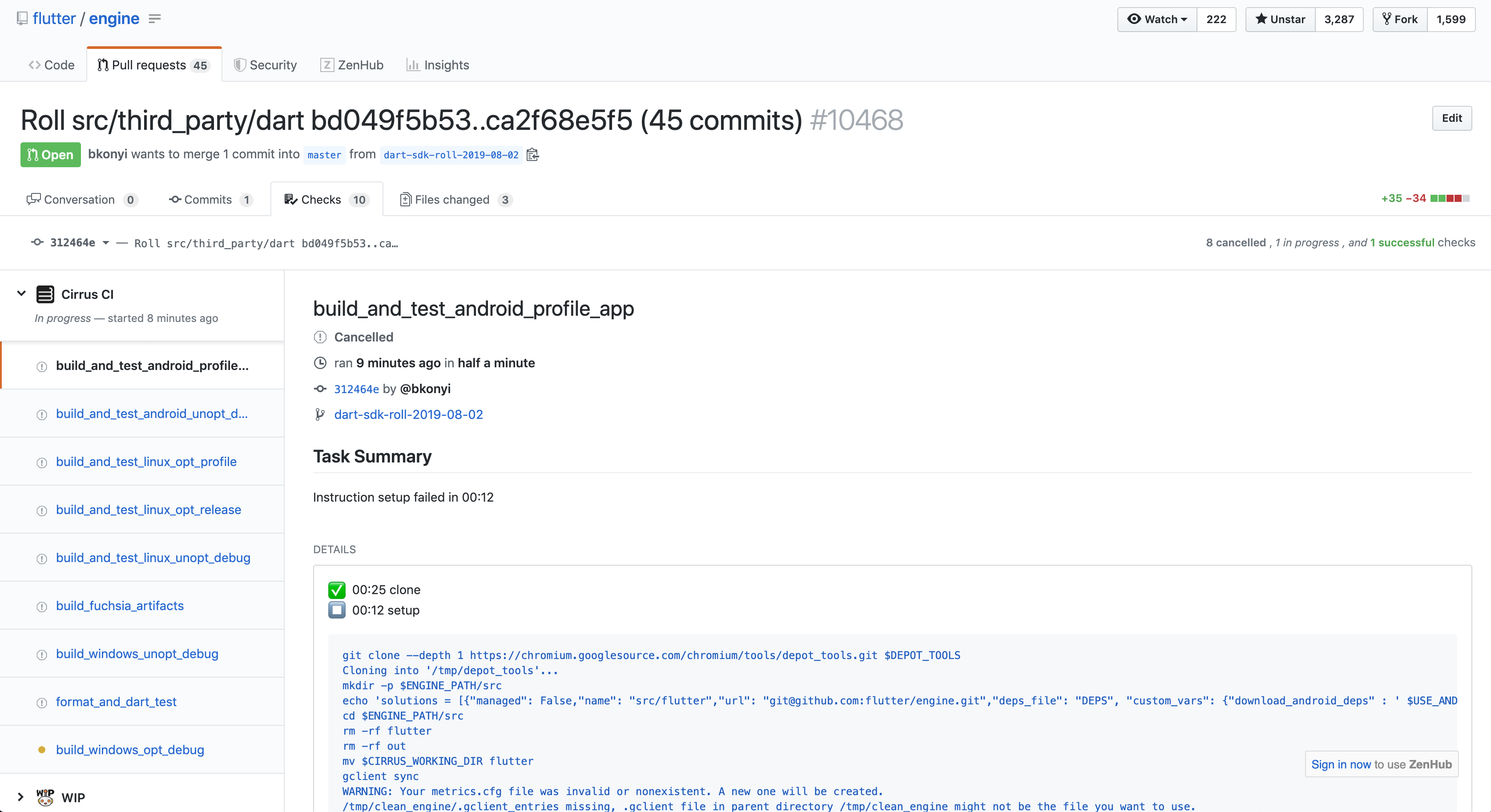 Inconsistent check statuses, builds randomly cancelled on Flutter repo · Issue #94 · cirruslabs ...