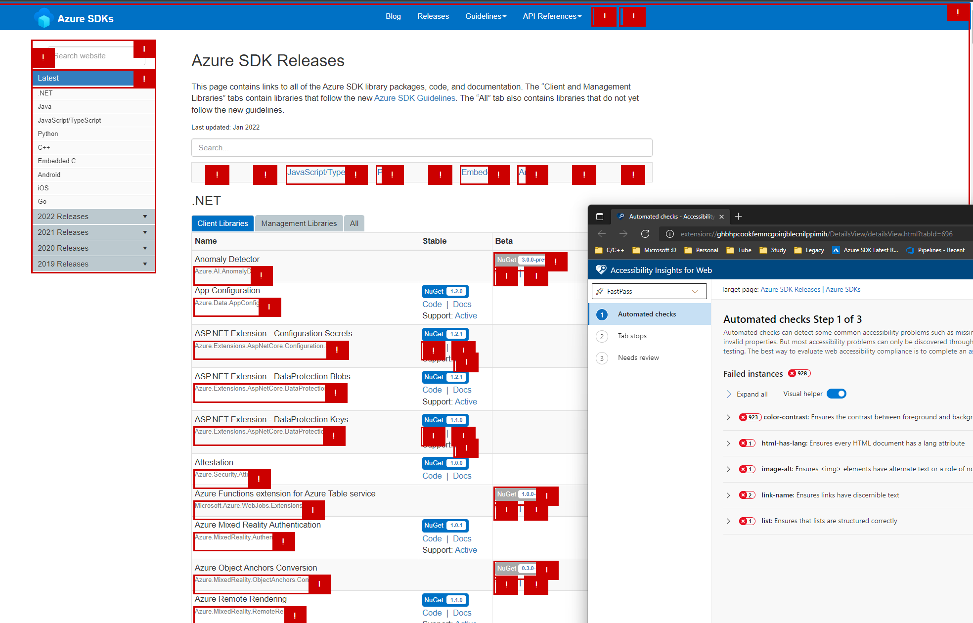 Make Azure Sdk Compliance With Accessibility Insights For Web · Issue 