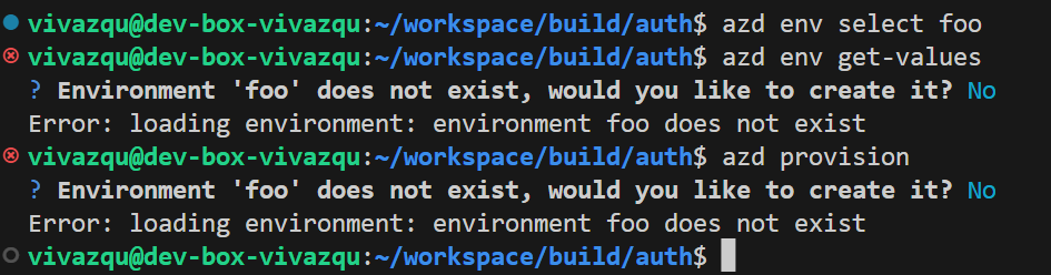 [env select] - validate env name exists · Issue #2306 · Azure/azure-dev · GitHub