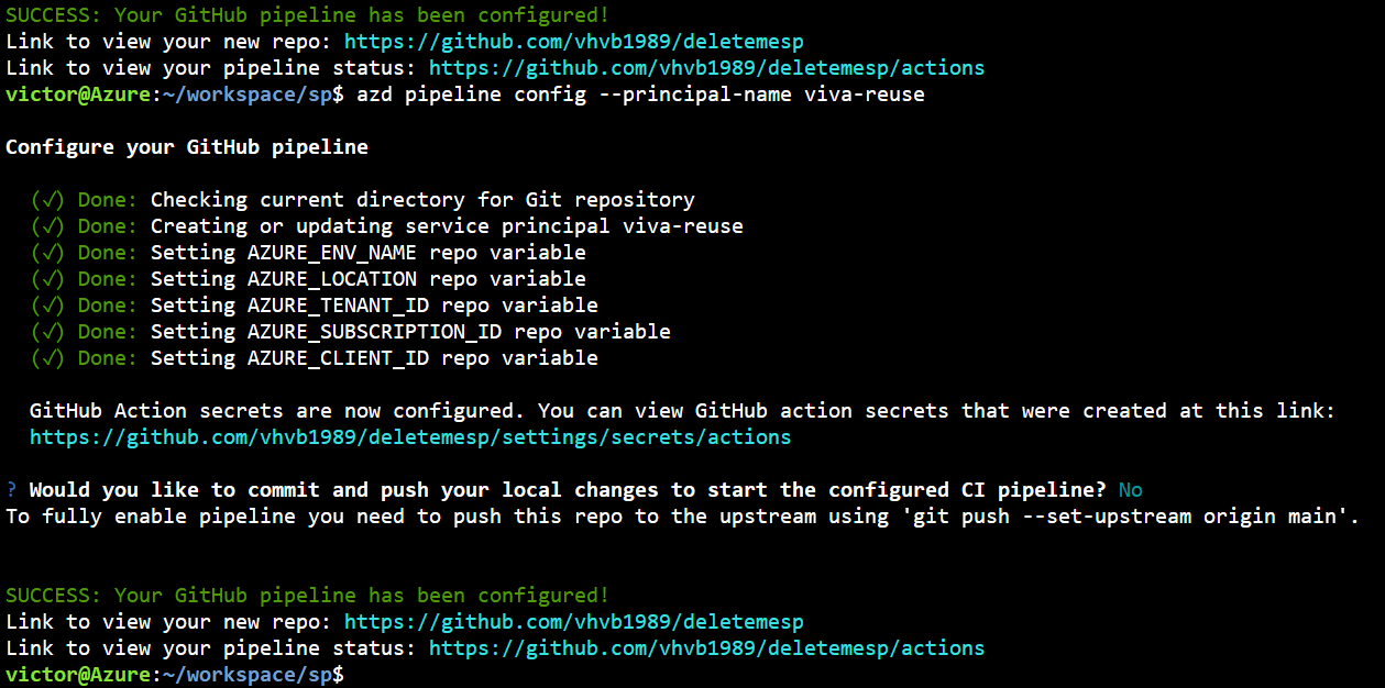 "Azd pipeline config" failed with cloud shell in Linux desktop · Issue #2410 · Azure/azure-dev ...