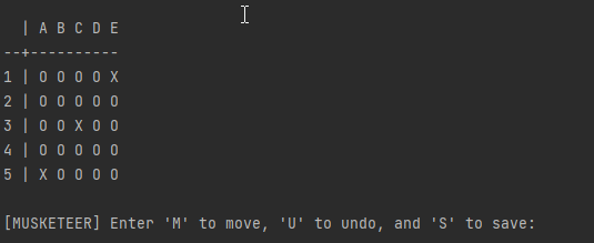 GitHub - lexaugd/ThreeMusketeersConsole: https://en.wikipedia.org/wiki/Three_Musketeers_(game)