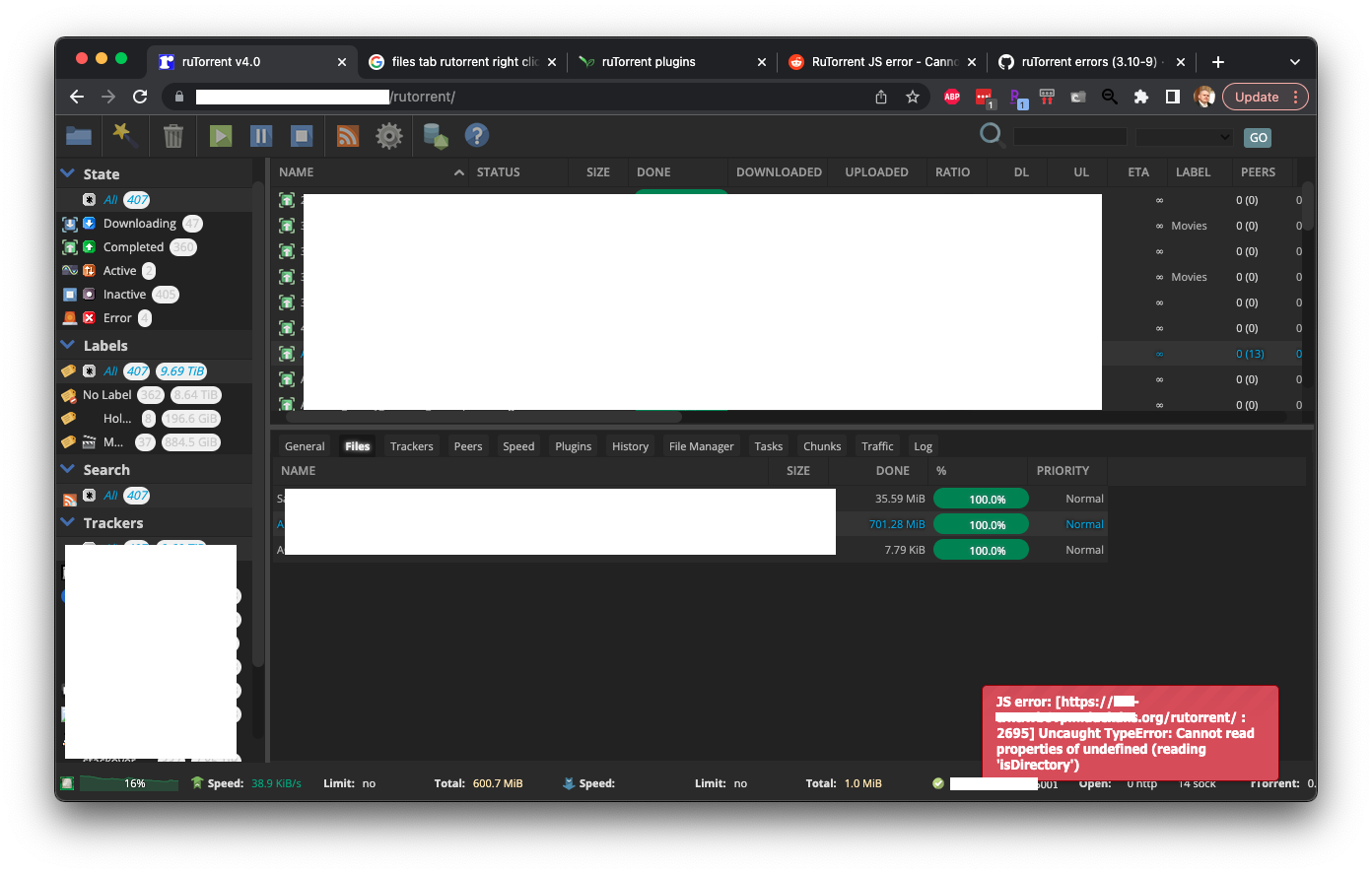 Issues with files tab after changing view setting to list · Issue #2405 · Novik/ruTorrent · GitHub