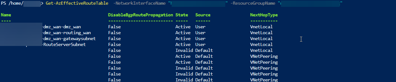 Get-AzEffectiveRouteTable output does not include NextHopIpAddress and addressPrefix · Issue ...