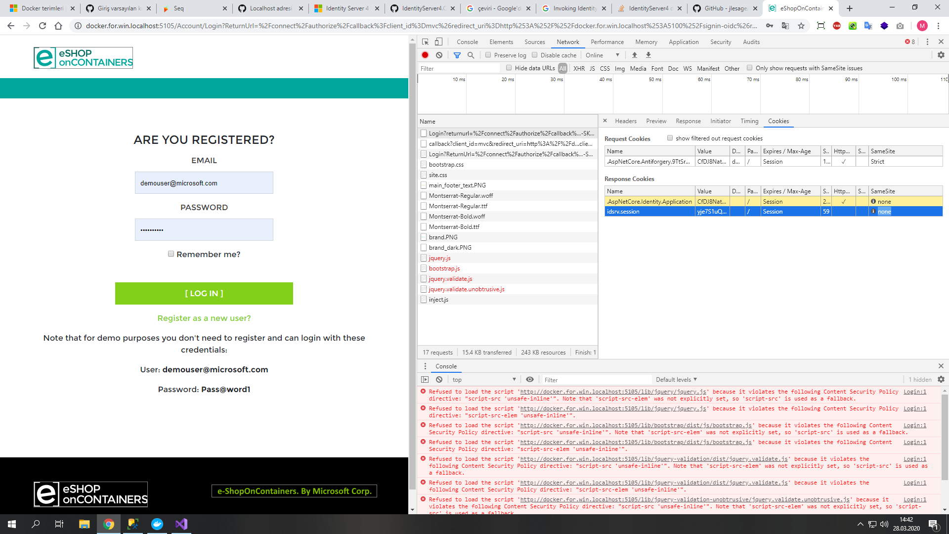 Login failed with default username and password · Issue #1280 · dotnet ...