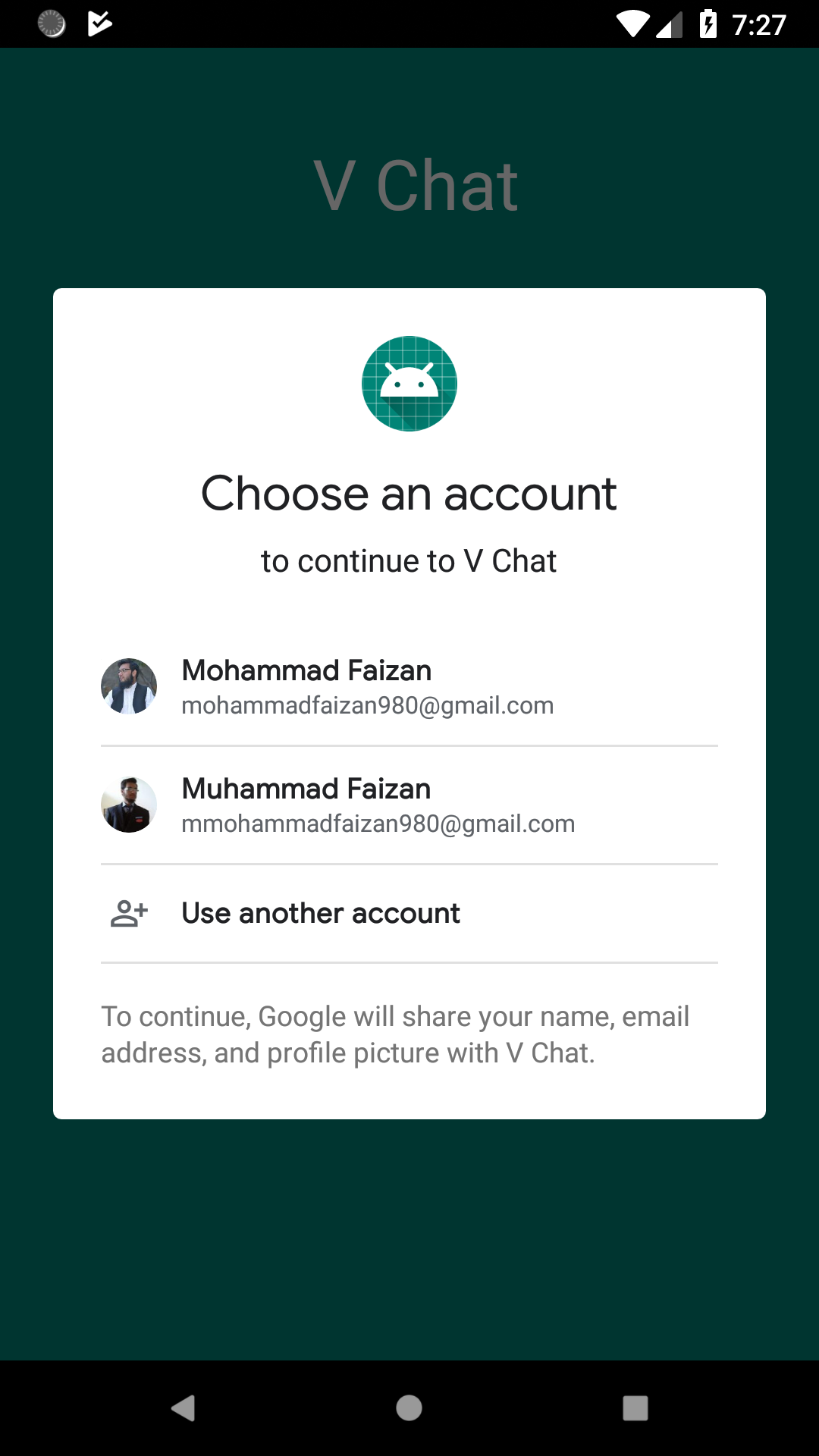 GitHub - MuhammadFaizan980/VChat: Simple group chat app with firebase