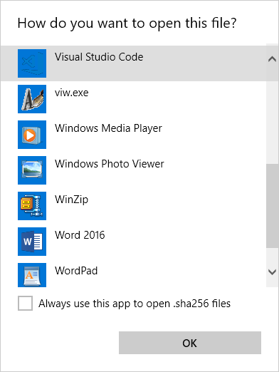 UI Issue: VS Code icon not legible when choosing apps to open unknown ...