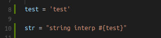 Coffeescript syntax doesn't highly string interpolation like in ...