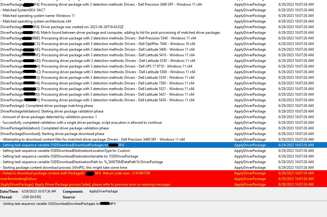 Failed to Download Package Content · Issue #249 · MSEndpointMgr/ModernDriverManagement · GitHub
