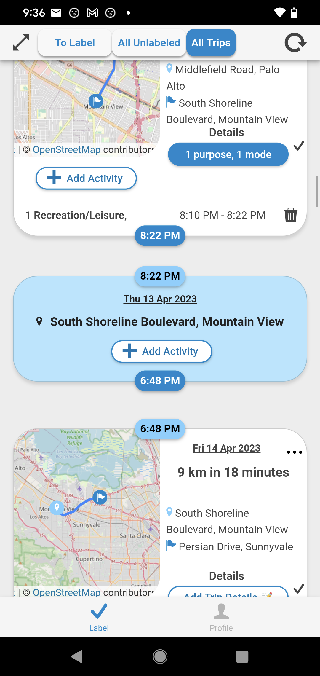 P0: Only one matching activity after new trip · Issue #892 · e-mission/e-mission-docs · GitHub