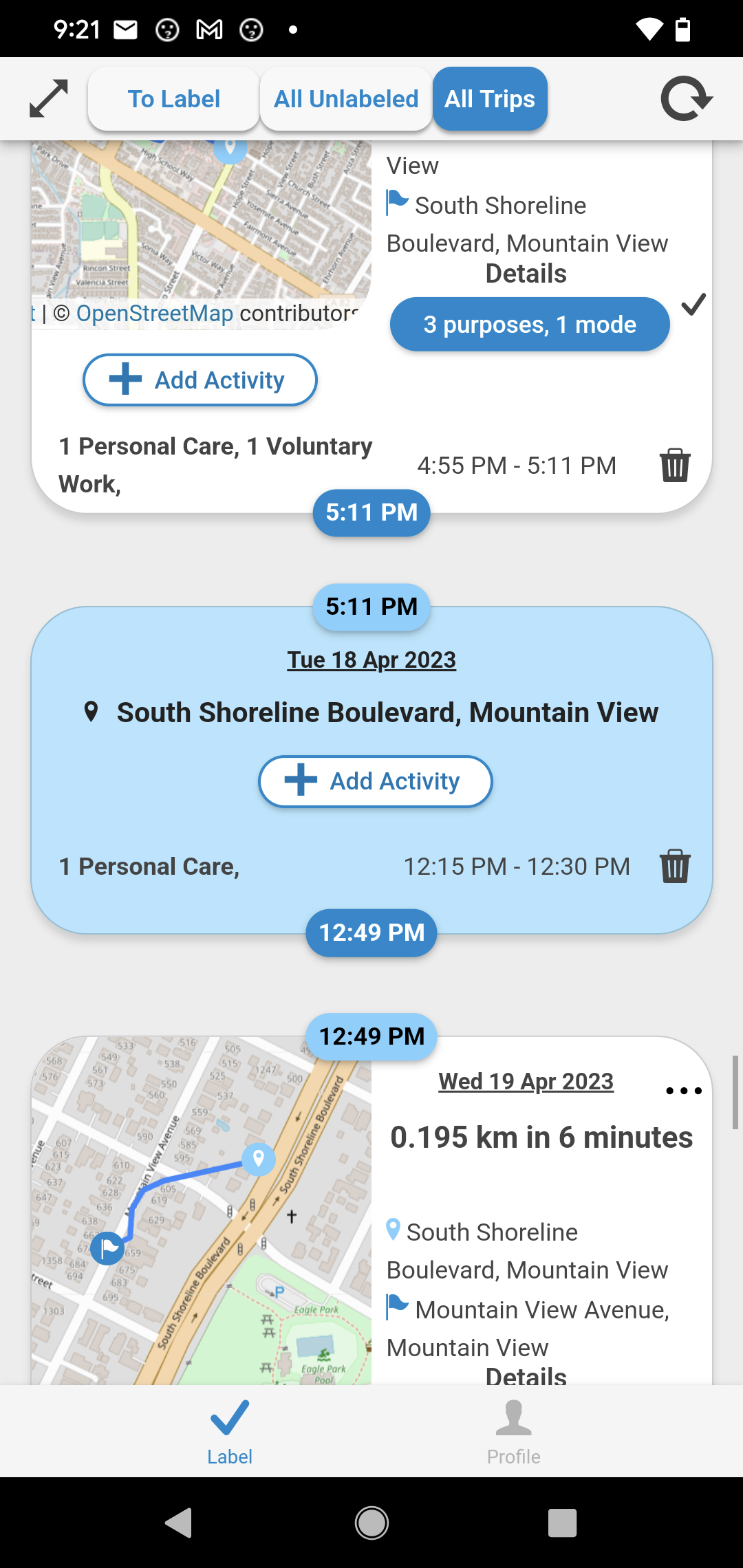 P0: Only one matching activity after new trip · Issue #892 · e-mission/e-mission-docs · GitHub