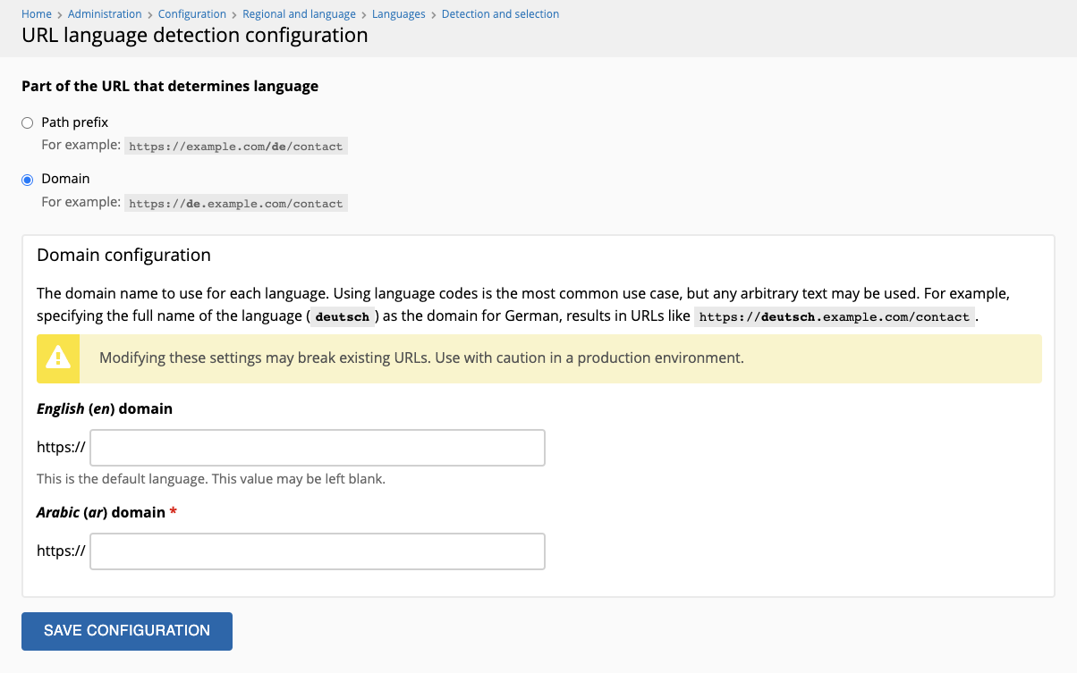 [UX] Improve the "URL language detection configuration" form (and fix ...