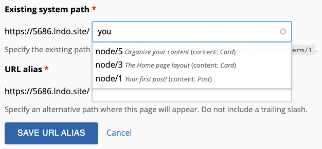[UX] Fixed: Path should not autocomplete for the source field on "Add URL Alias" page. · Issue ...