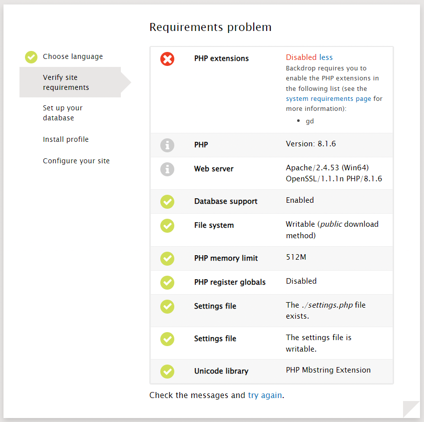 Remove the messages about the GD toolkit being installed or the missing ...