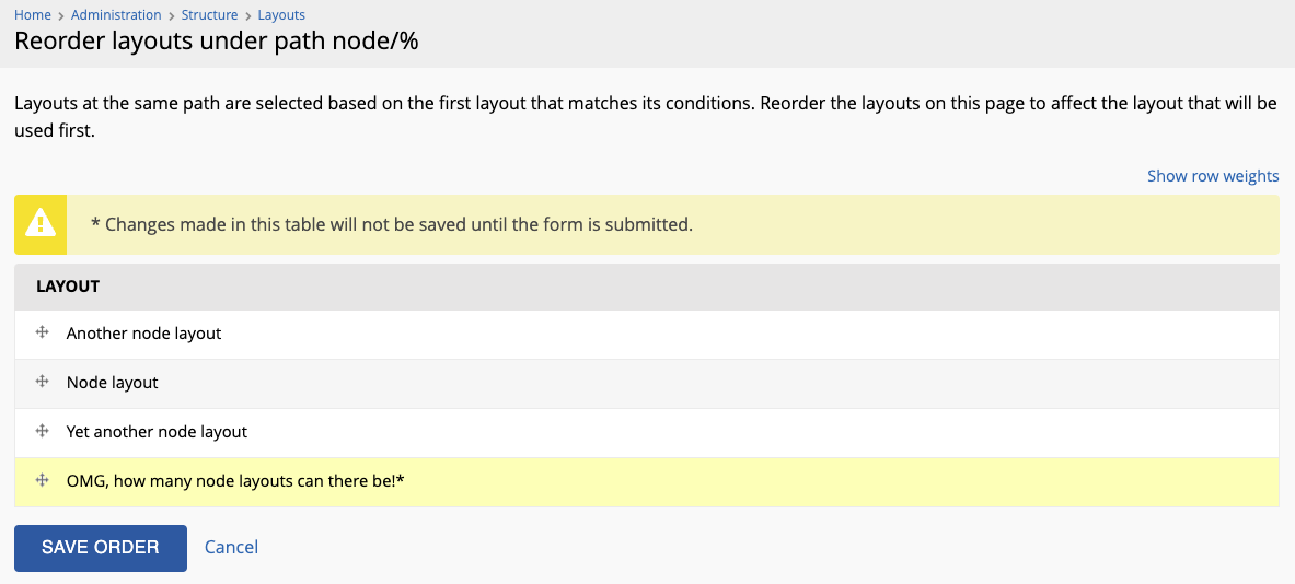 Layout reorder page: use a single layout path as the URL query instead ...