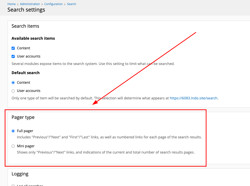 Add a mini pager option to Search module results. · Issue #6083 ...
