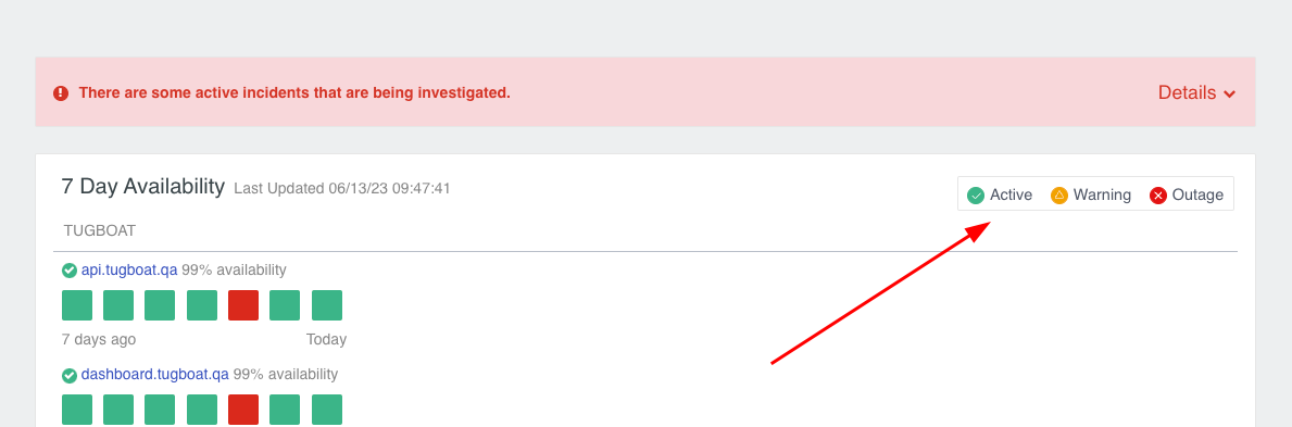[UX] Status report: Provide a small legend for what the various icons ...