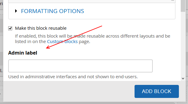 [UX] Manage blocks UI: No required indicator in "Admin label" field for custom blocks. · Issue ...