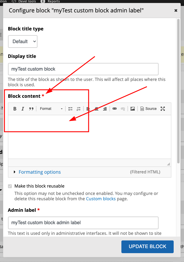 No Validation For The Block Content Field When Making A Custom