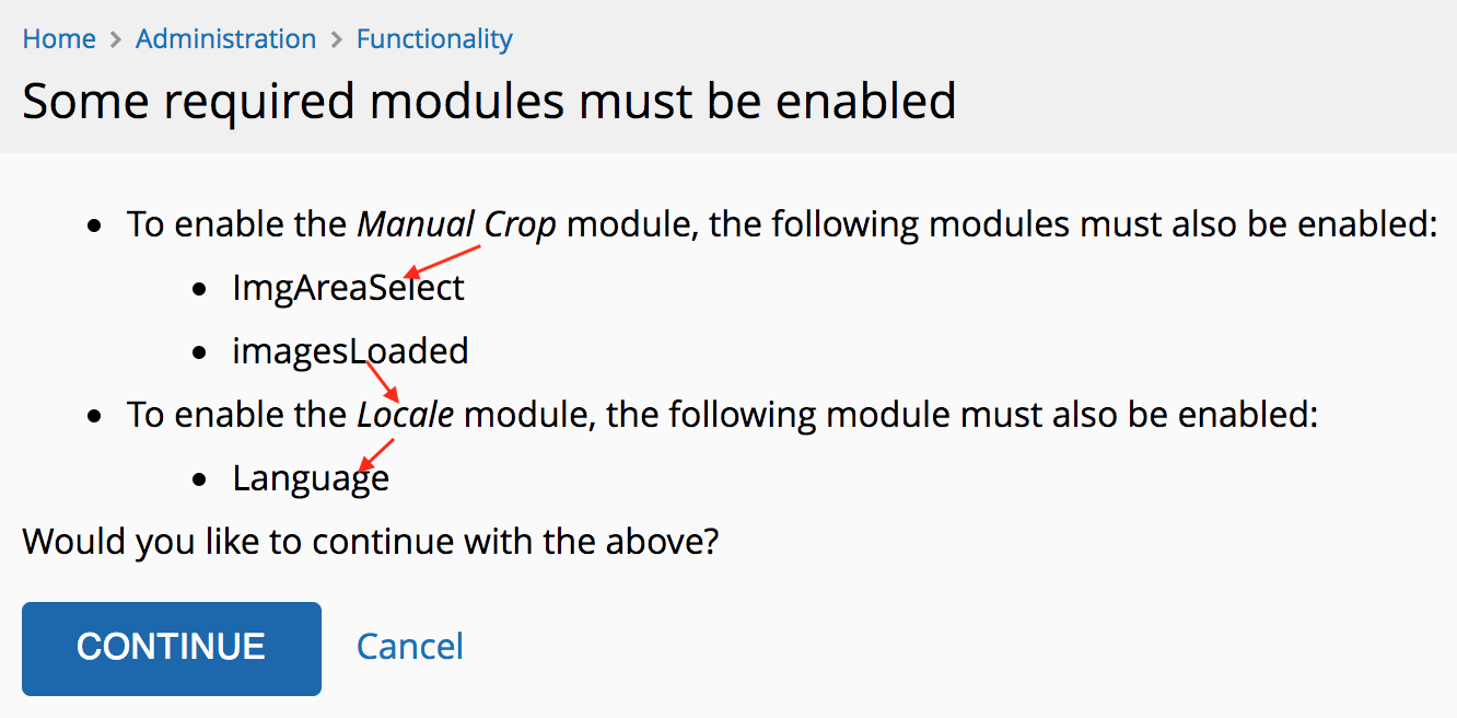 [UX] Module requirements confirmation page re-wording/formatting ...