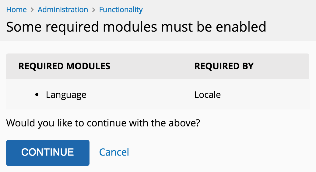 [UX] Module requirements confirmation page re-wording/formatting ...