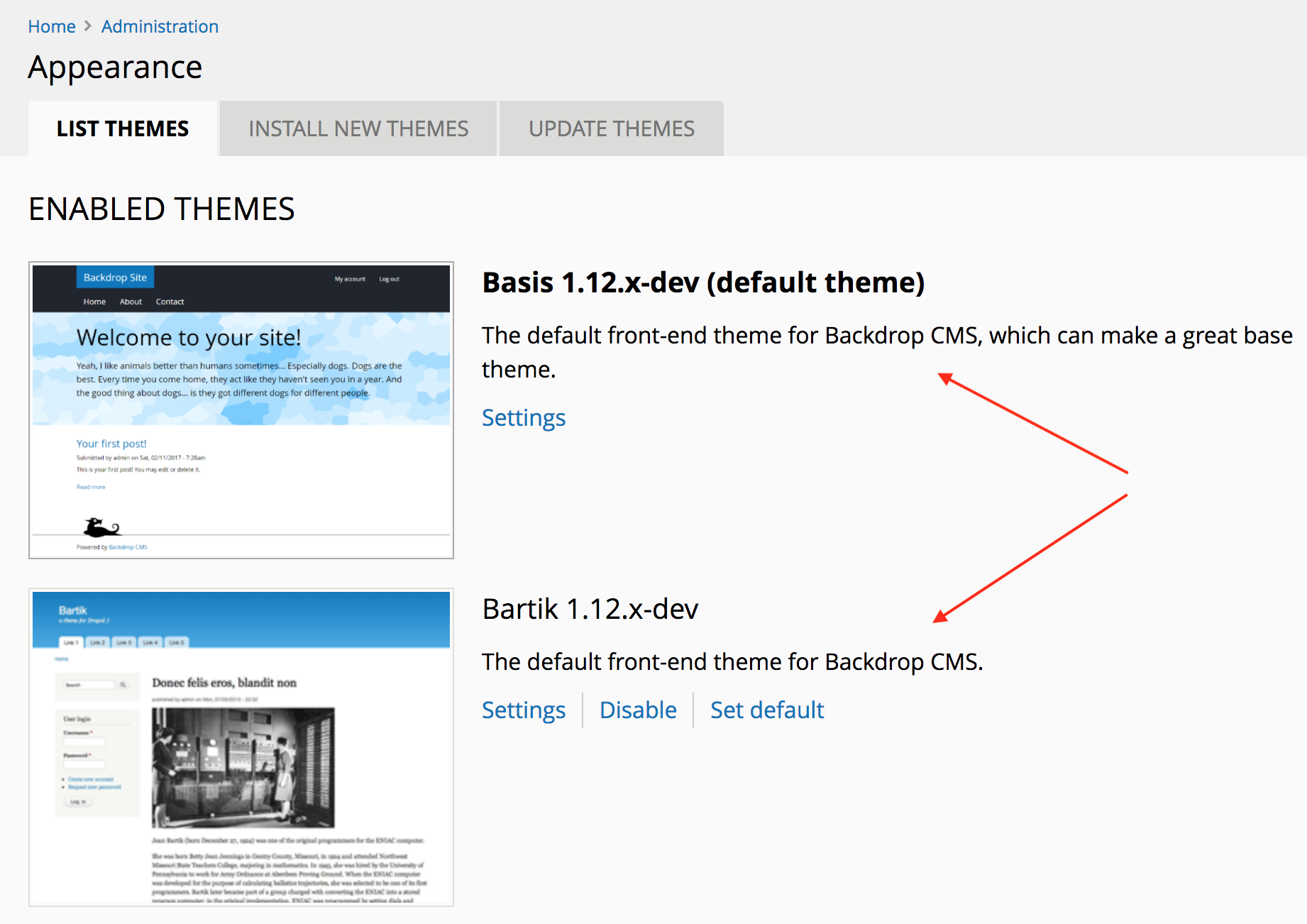 [UX] Both Basis and Bartik claim to be "the default front-end theme for ...