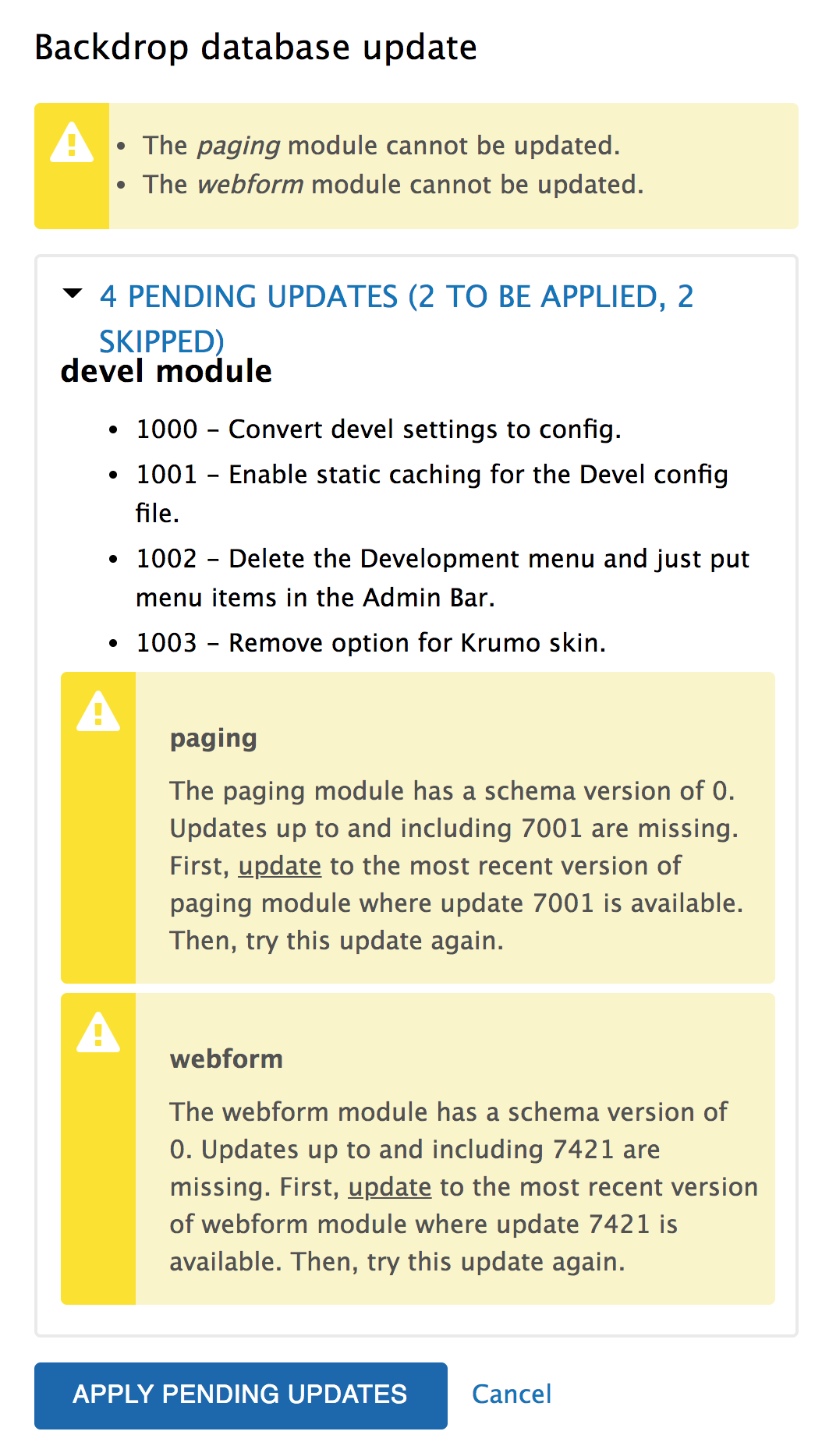 Ux Update Dependency Message Not Very Helpful · Issue 2858 · Backdropbackdrop Issues · Github