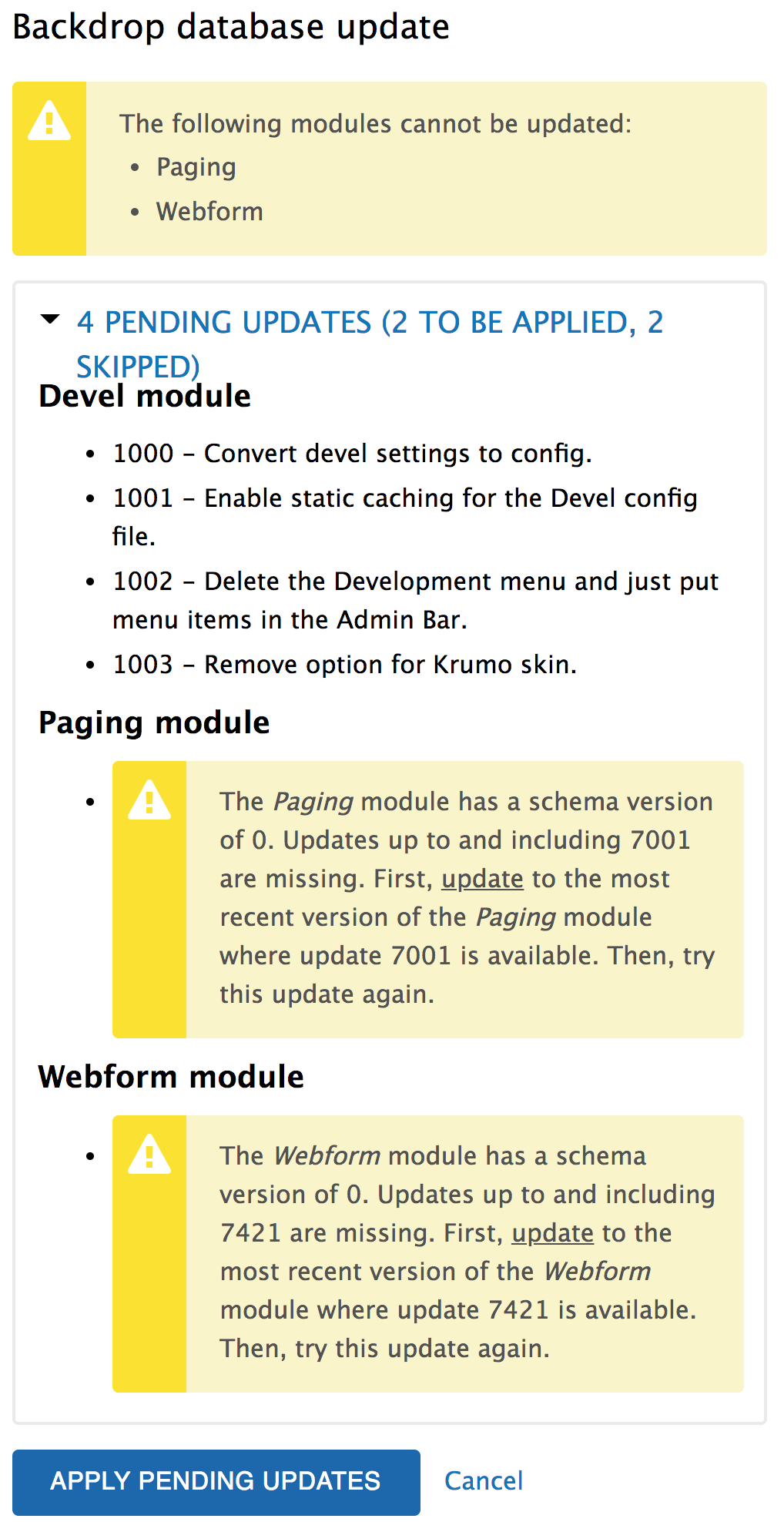 Ux Update Dependency Message Not Very Helpful · Issue 2858 · Backdropbackdrop Issues · Github