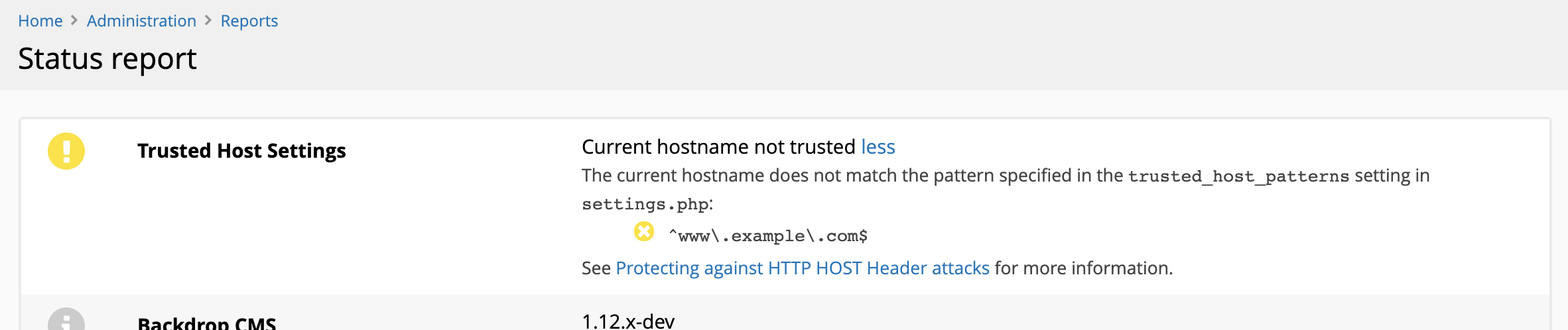 [D8][SR] Add support for "trusted_host_patterns" (but do not enforce ...