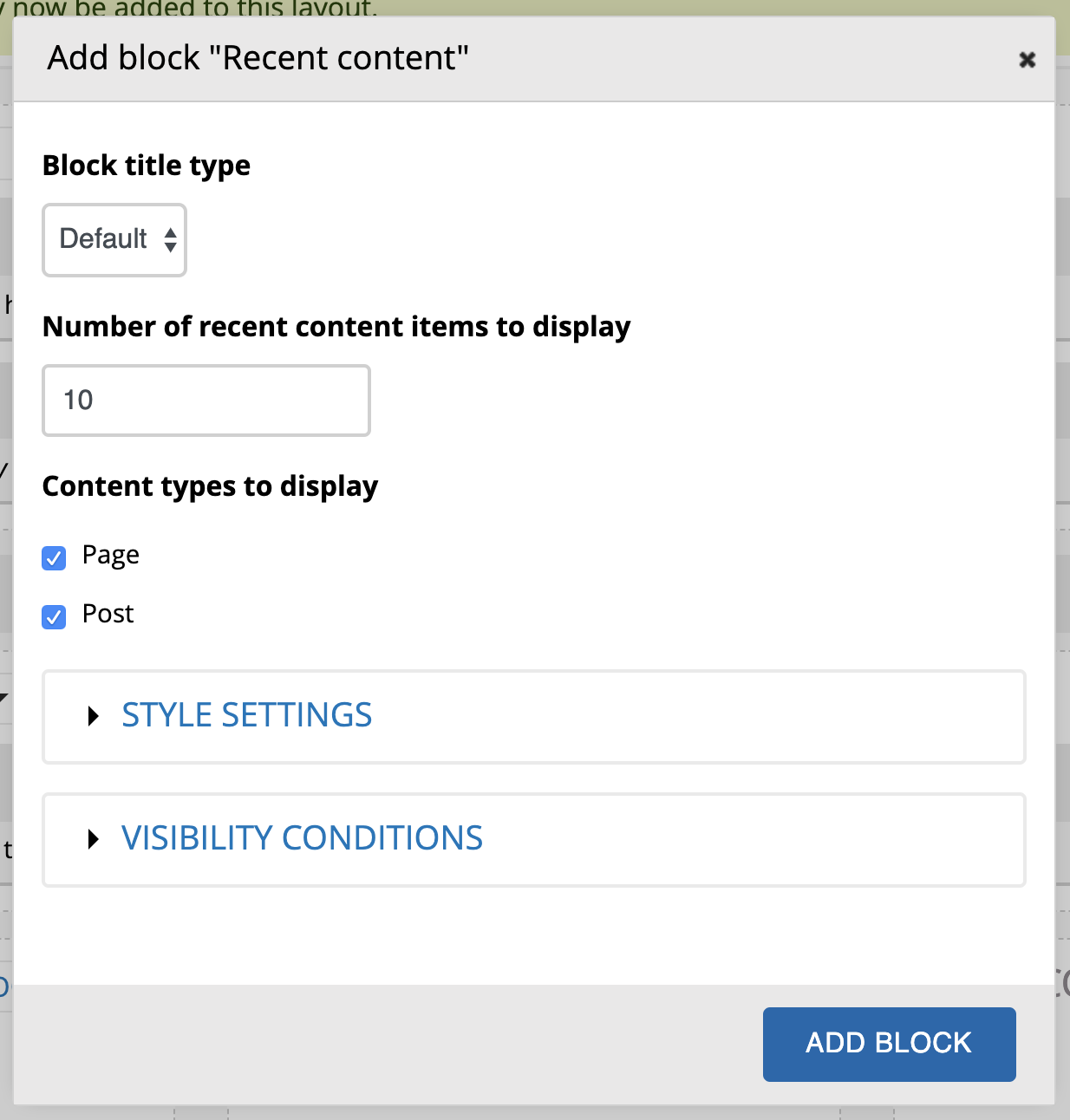 Add option for the "Recent content" block to control which content ...