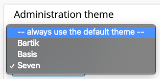 [UX][DX] Remove the option for configuring the admin theme to always be ...
