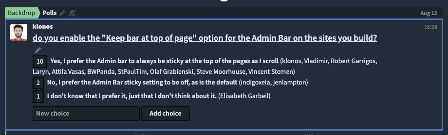 [UX] Change default behavior of admin_bar: Stick to top of browser viewport. · Issue #788 ...