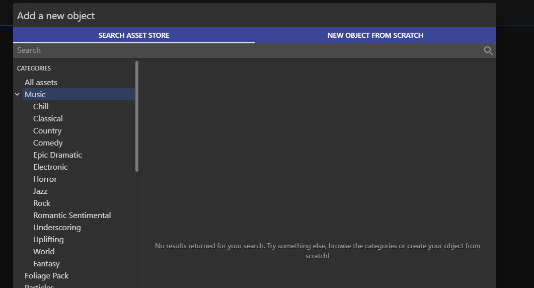 Empty Music category shows up in Asset Library when adding a new object · Issue #2777 · 4ian ...