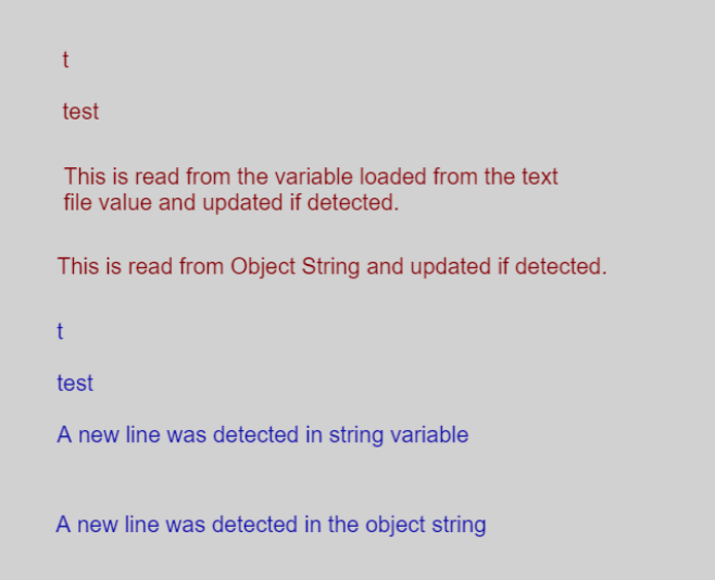 New Lines/NewLine() Expression are treated differently if stored in variables loaded from ...