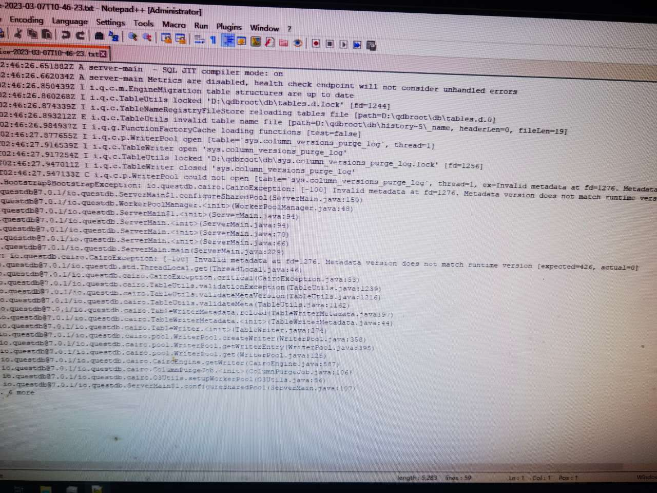 Unable to restart after abnormal power failure under windows · Issue #3050 · questdb/questdb ...