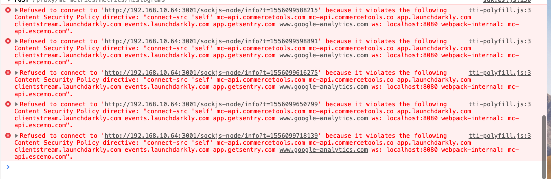 CSP policy complains about webpack-dev-server hot reloading · Issue #569 · commercetools ...