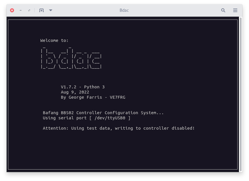 GitHub - horga83/bdac: Python3 ncurses Bafang BBS02 and BBSHD configuration software, Linux based