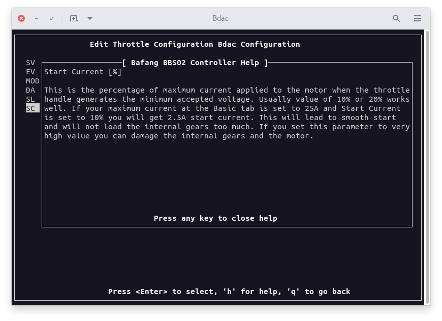 GitHub - horga83/bdac: Python3 ncurses Bafang BBS02 and BBSHD configuration software, Linux based