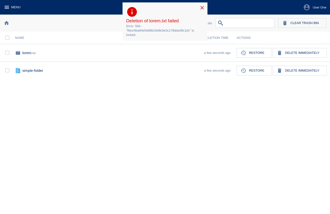 file might be locked when batch deleting files from trashbin · Issue #1502 · owncloud/web · GitHub