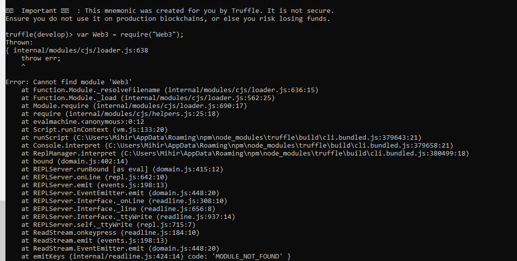 require("Web3") in Truffle develop shell throwing error · Issue #36031 · MicrosoftDocs/azure ...