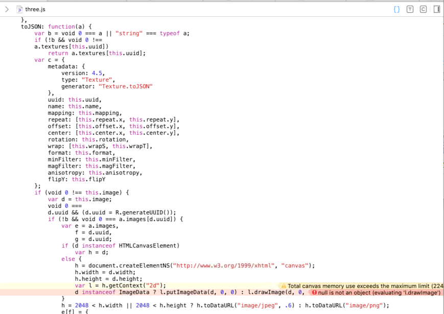 out of memory in texture.tojson · Issue #15247 · mrdoob/three.js · GitHub