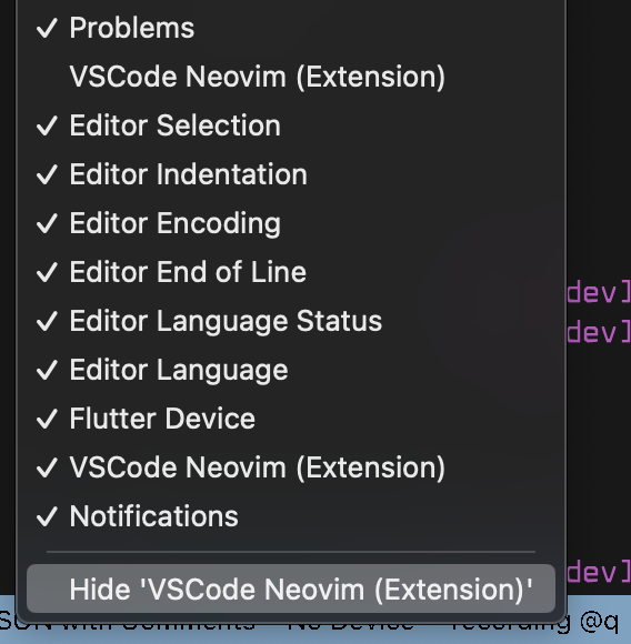 bug: Combine status line items · Issue #1251 · vscode-neovim/vscode-neovim · GitHub