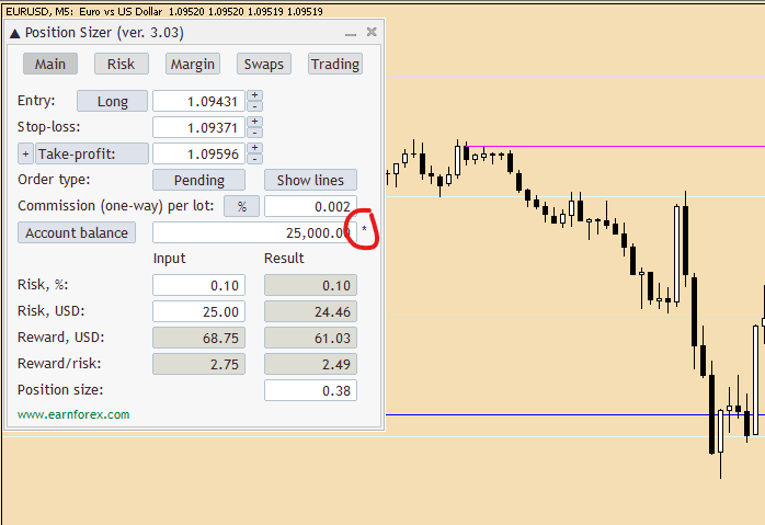 Little graphic bug * · Issue #66 · EarnForex/PositionSizer · GitHub
