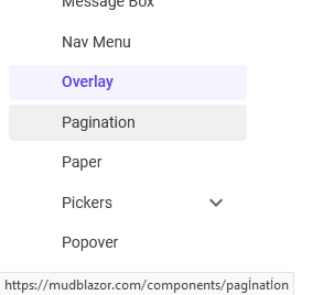 Documentation "Components" menu links containing the letter "i" are broken on devices with ...