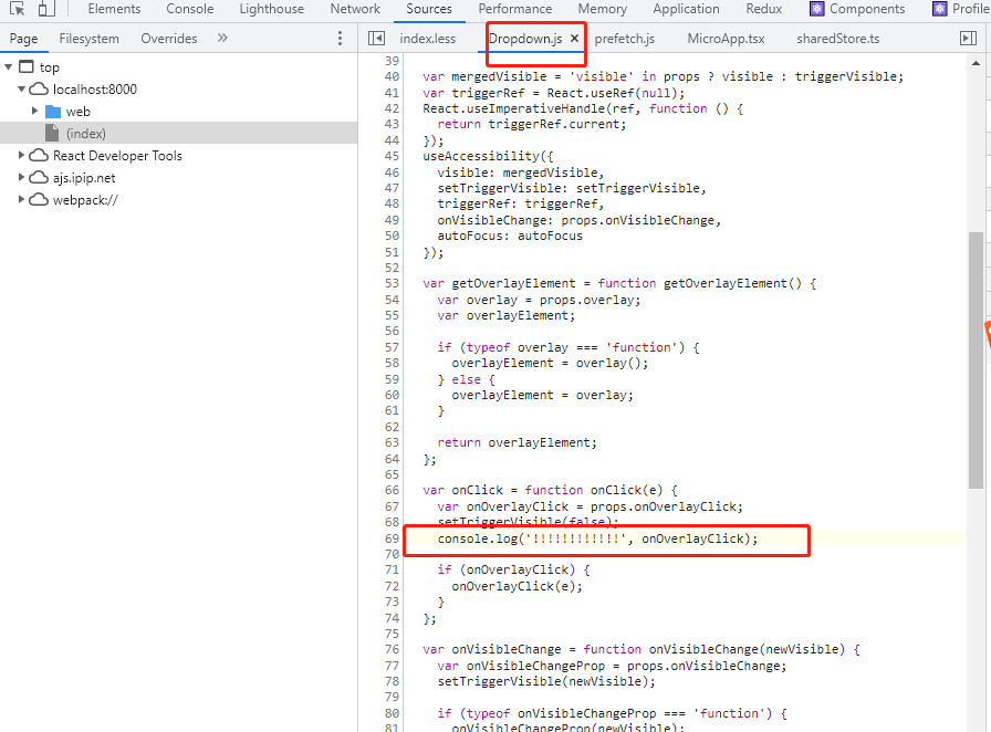 Dropdown组件未删除console.log · Issue #36841 · ant-design/ant-design · GitHub